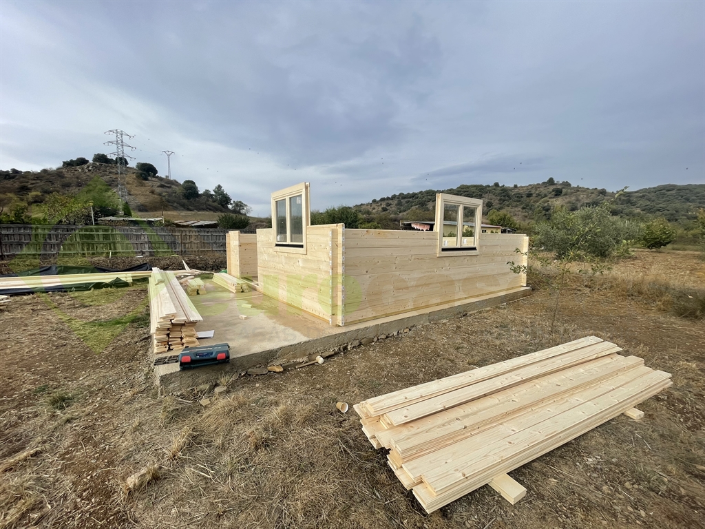 Casa de madera Denia 6x6 , 36 m2 - 44mm - Eurocasetas