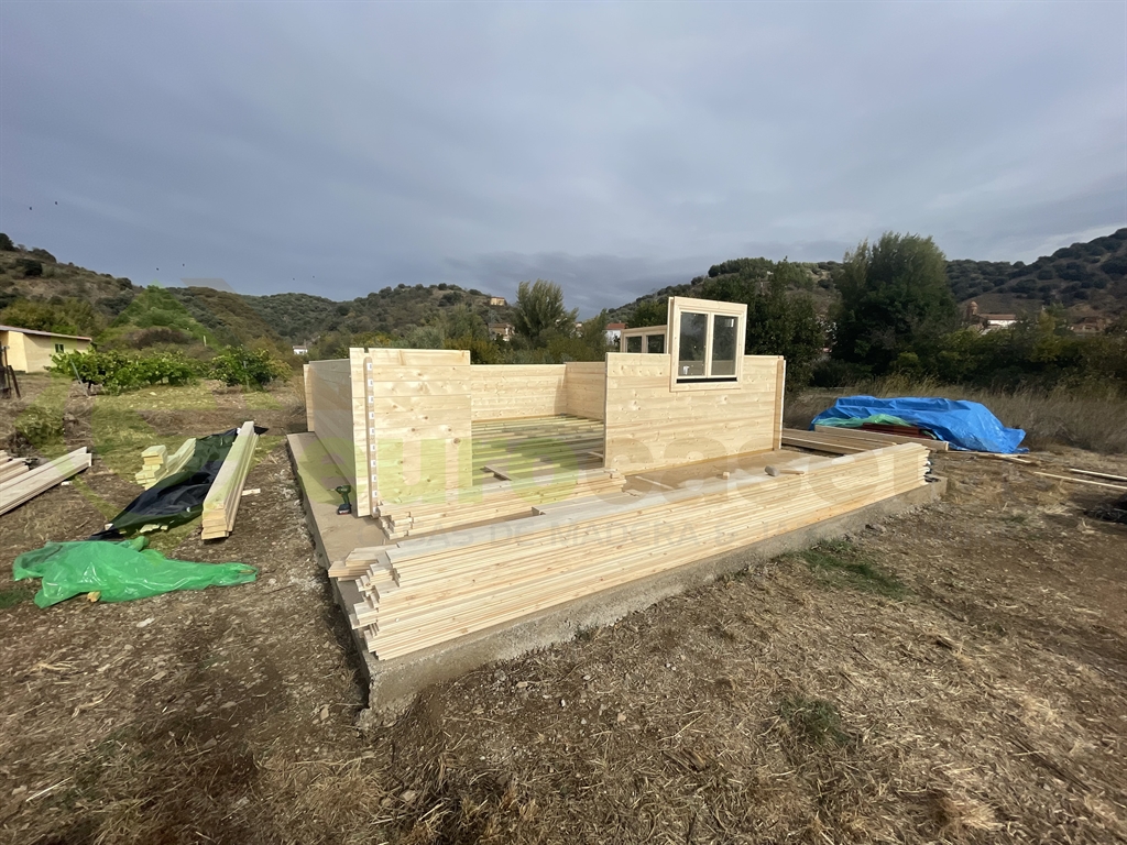 Casa de madera Denia 6x6 , 36 m2 - 44mm - Eurocasetas