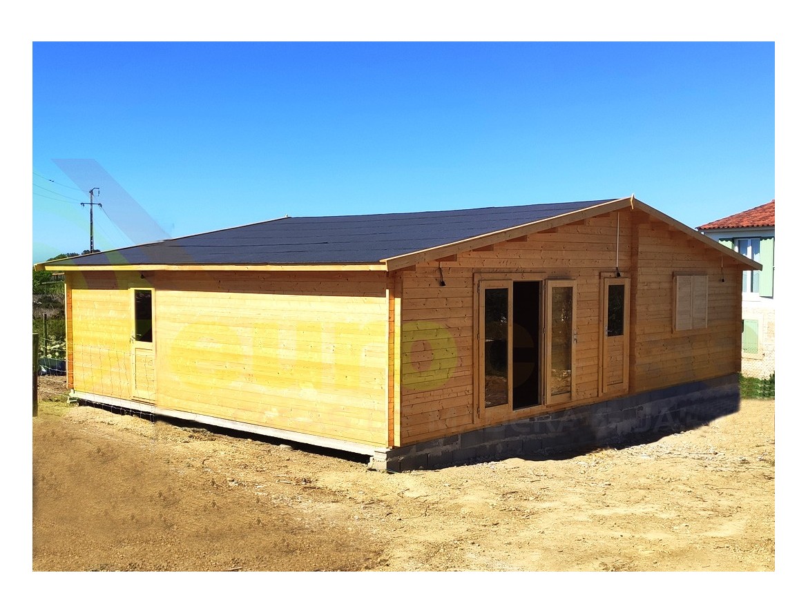 Casa de madera Jennifer 87m2, 44mm modificada, montada en Portugal ...